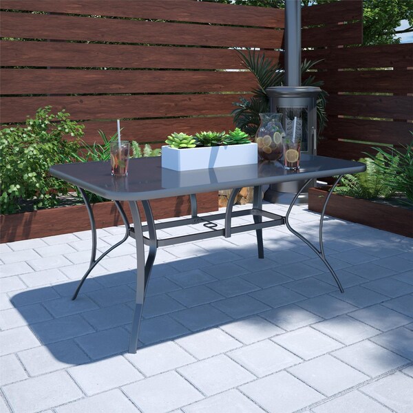 Cosco Outdoor Living Paloma Steel Rectangular Patio Dining Table Charcoal 88646chce Zoro